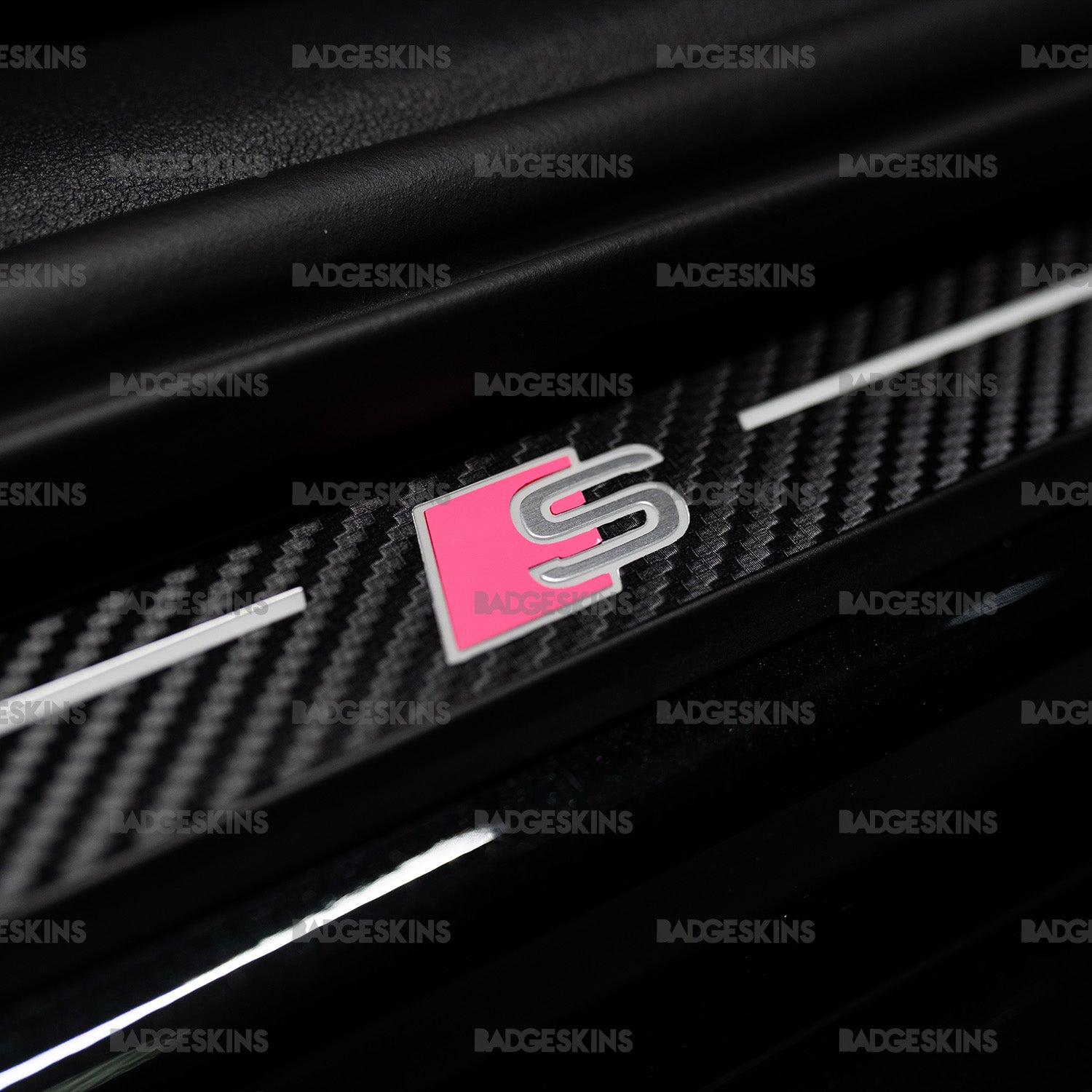 Audi - B9 - S4 - Doorsill S4 Chrome Overlay – Badgeskins