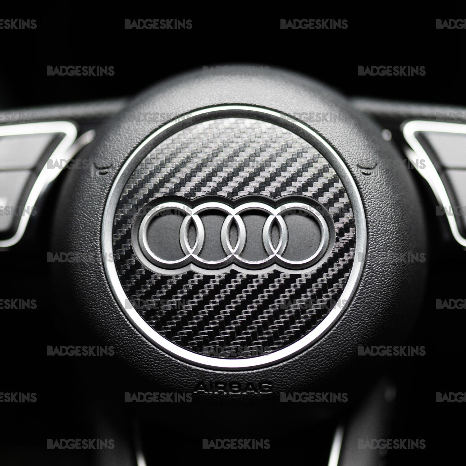 Audi - 8Y - S3 - CF Steering Wheel Airbag Overlay – Badgeskins