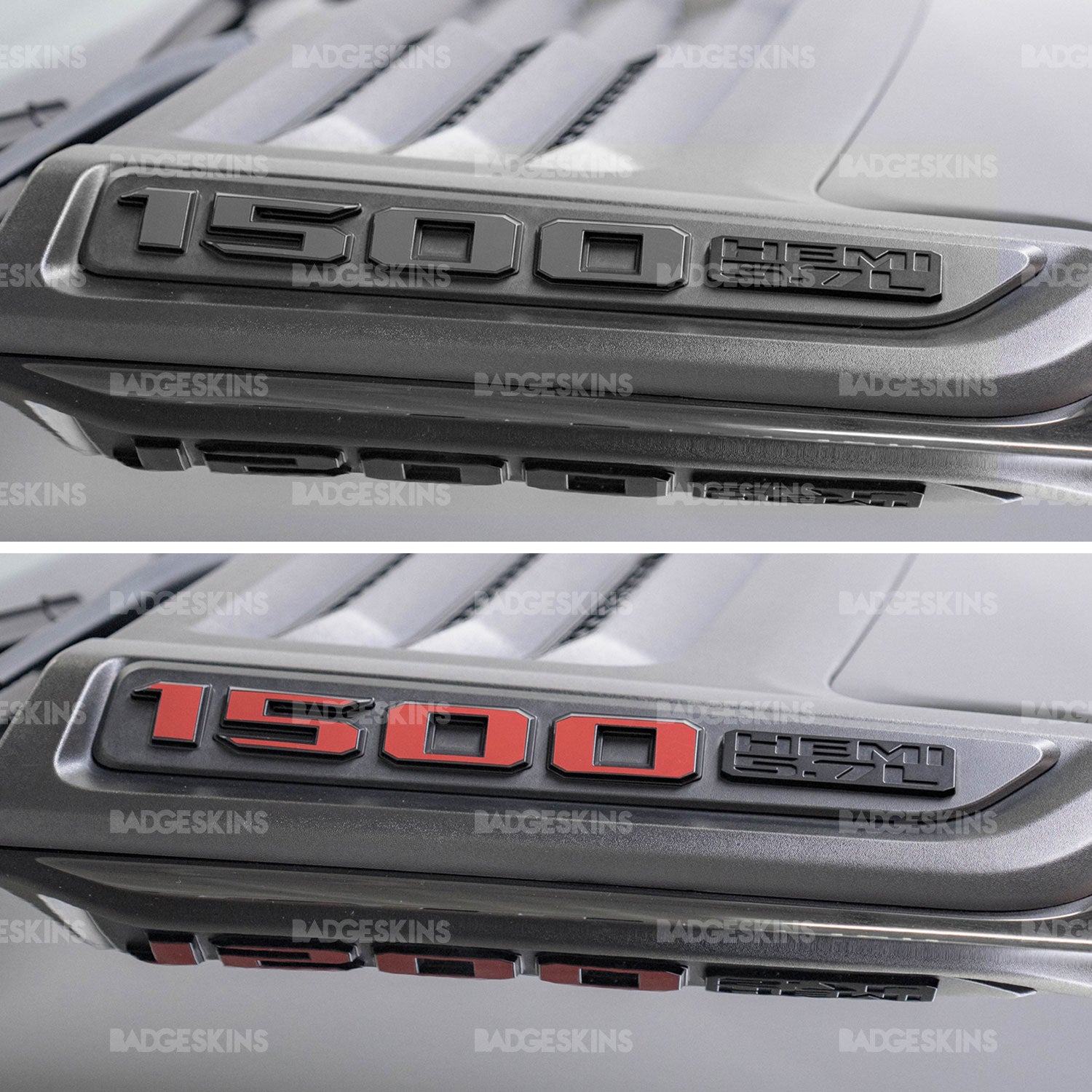 Dodge - 15th Gen - Ram 1500 - Hood Vent 1500 Badge Overlay – Badgeskins