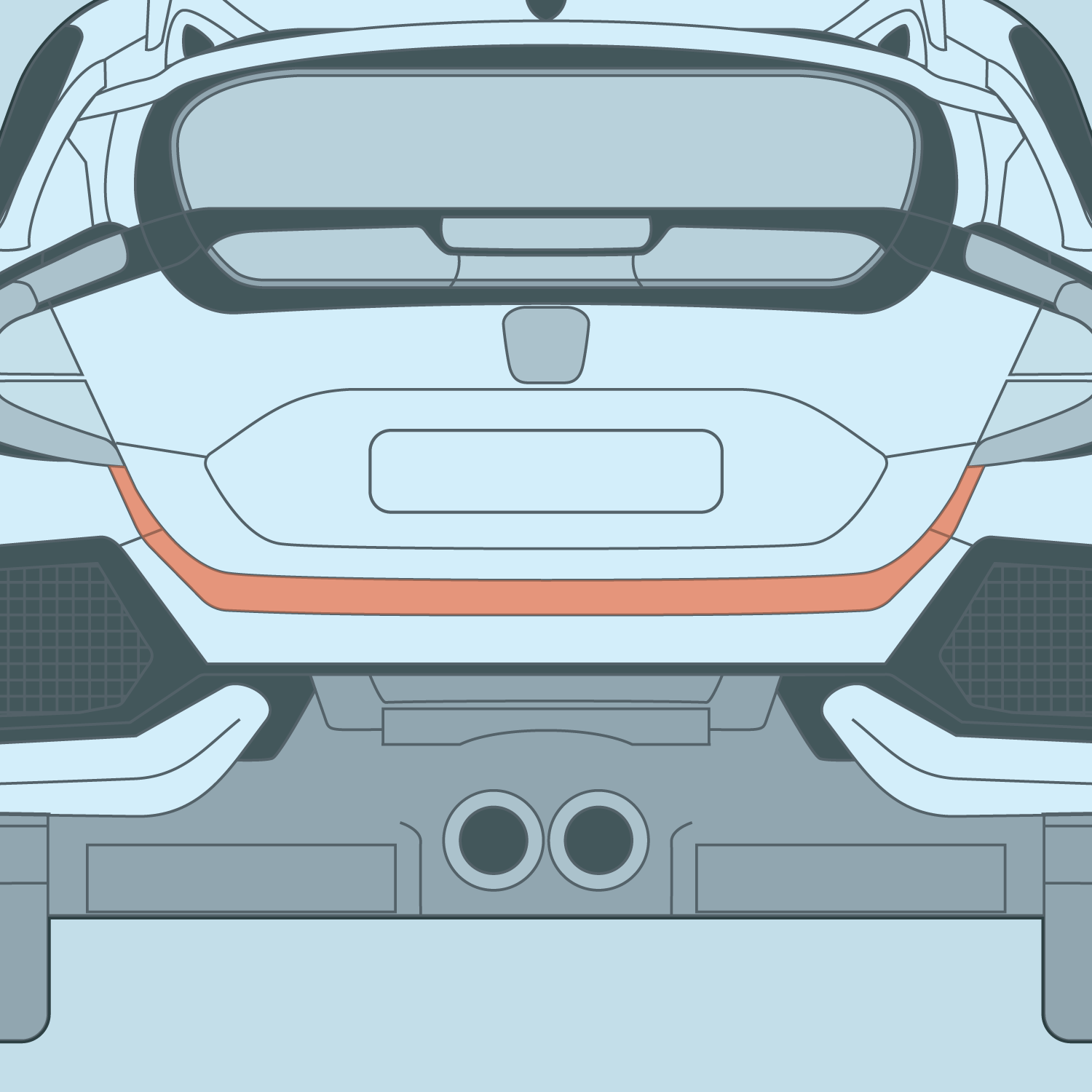 Honda - 10th Gen - Civic Type R - Trunk Ledge PPF – Badgeskins