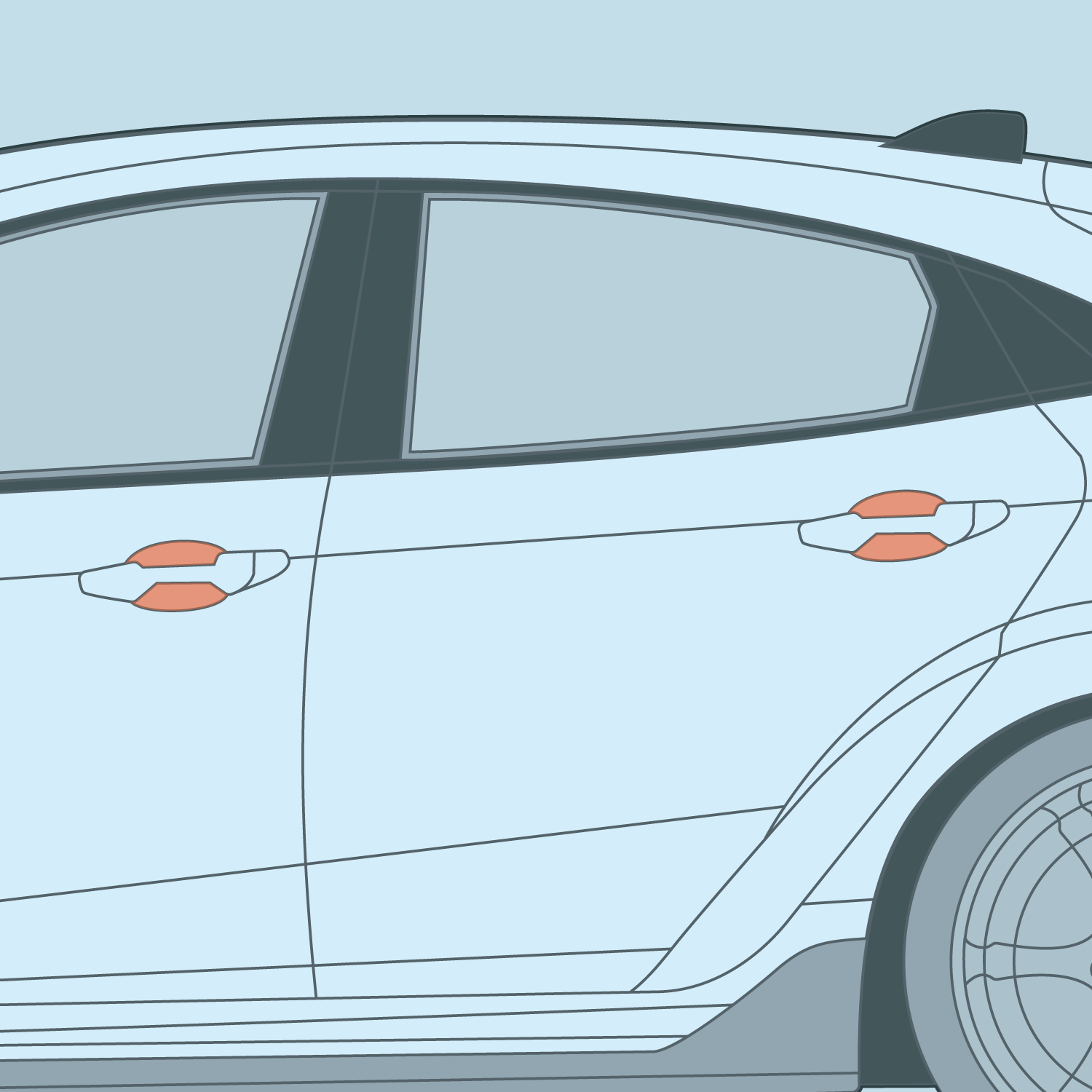 Honda - 10th Gen - Civic Type R - Door Cup PPF – Badgeskins