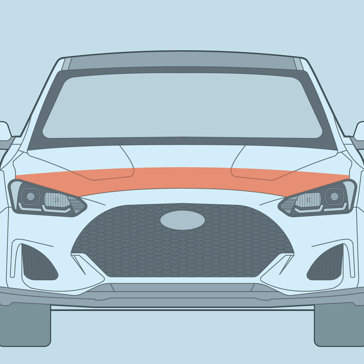 Hyundai - 2nd Gen - Veloster - Partial Hood PPF – Badgeskins