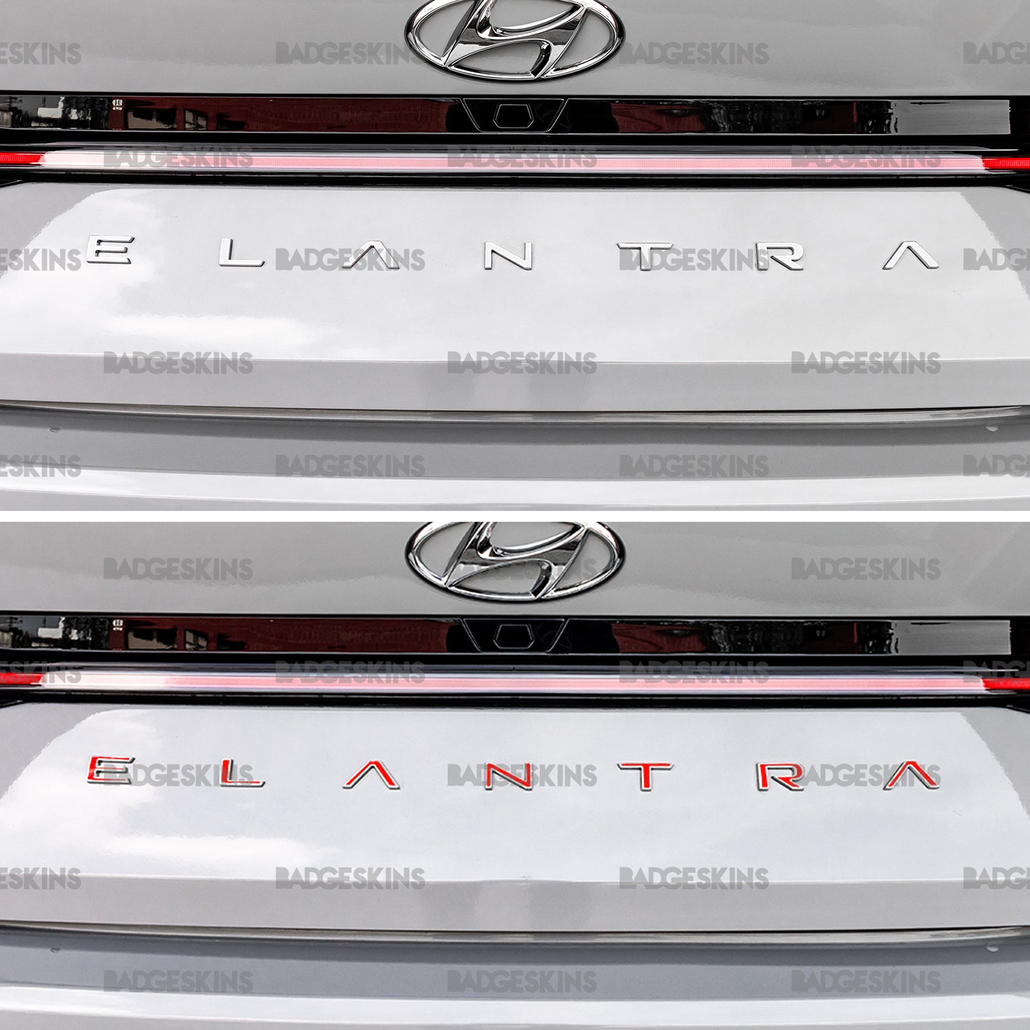 Hyundai - 7th Gen - Elantra - Rear "ELANTRA" Badge Overlay – Badgeskins