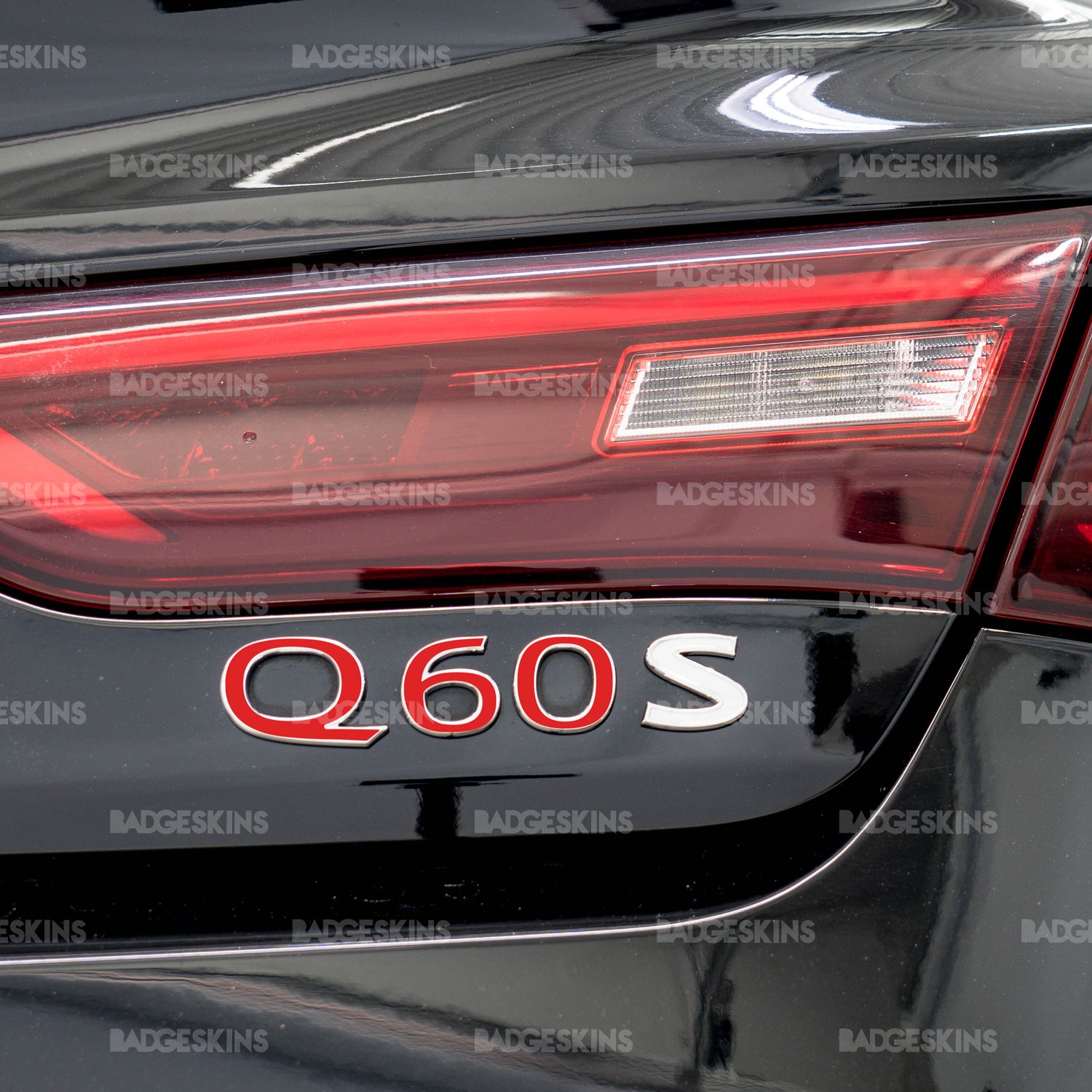 Infiniti - Q60S - Rear Q60 Badge Overlay – Badgeskins
