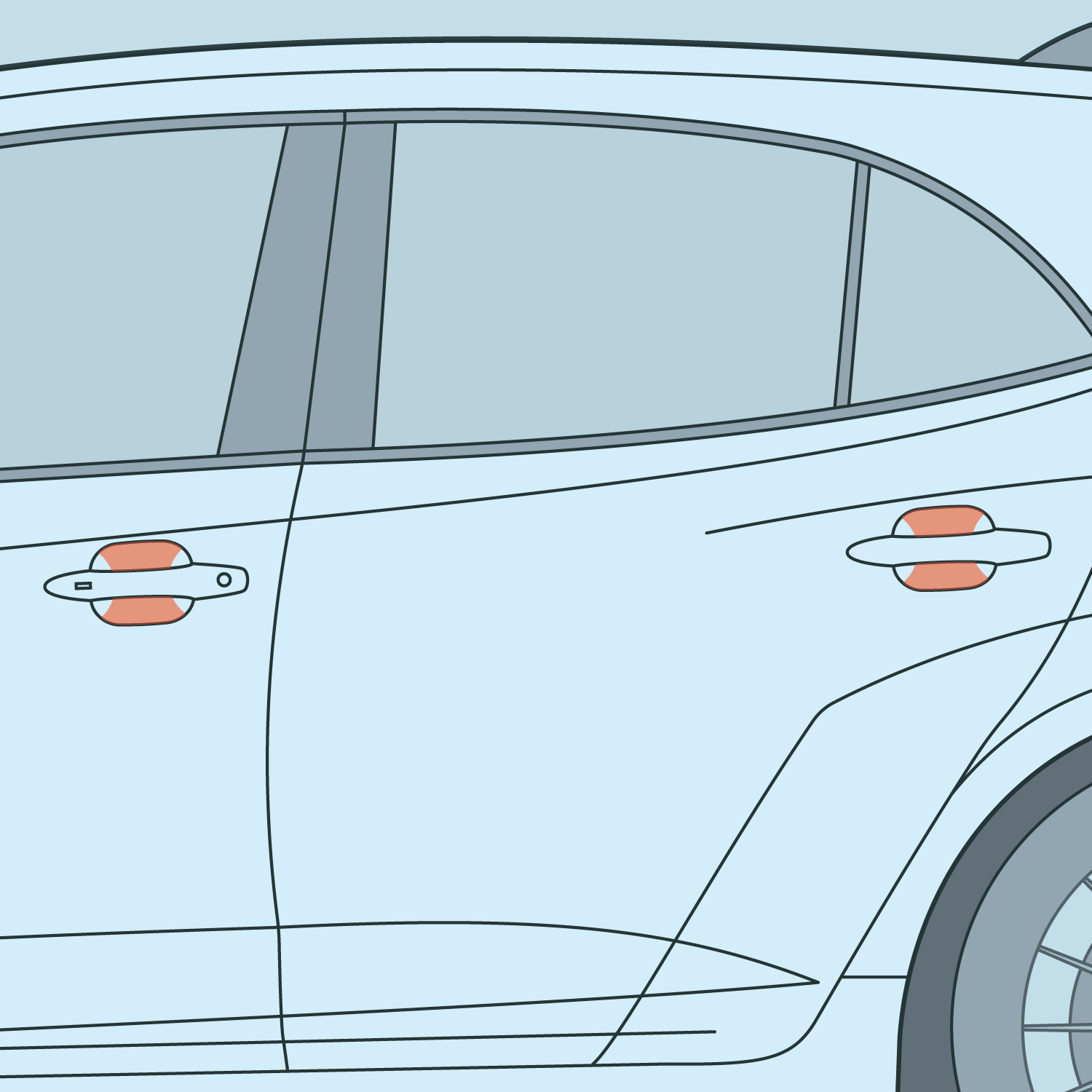 Toyota - E210 - Corolla - Door Cup PPF – Badgeskins