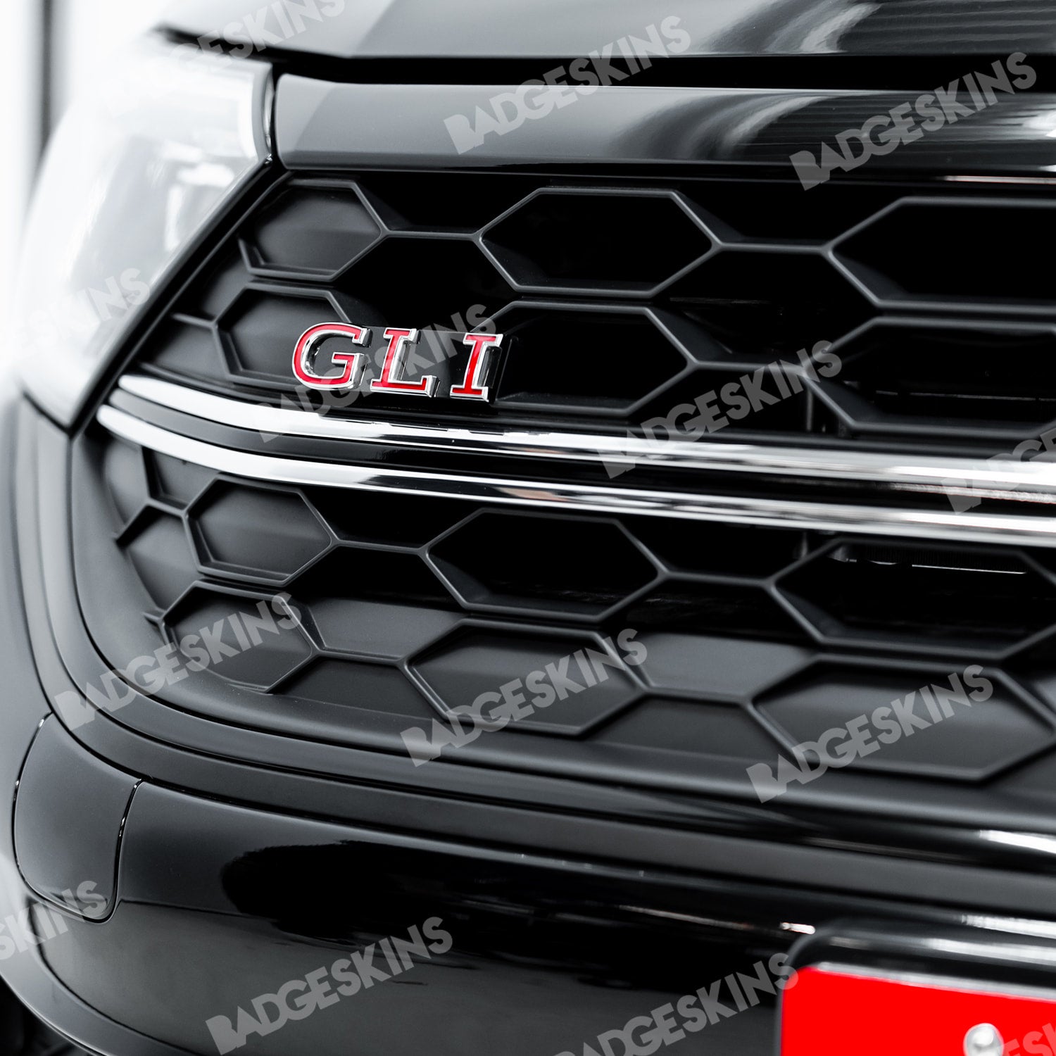 VW - MK7.5 - GLI - Front Grille Red Bar Overlay – Badgeskins