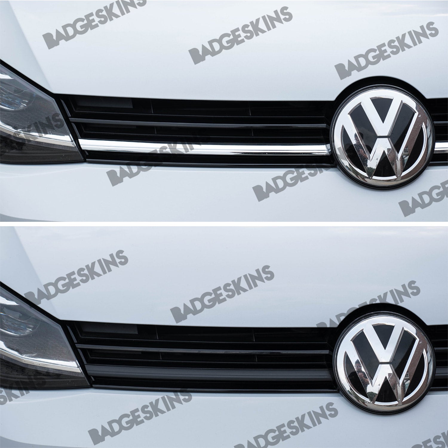 VW - MK7.5 - Golf - Front Upper Grille Chrome Bar Delete – Badgeskins